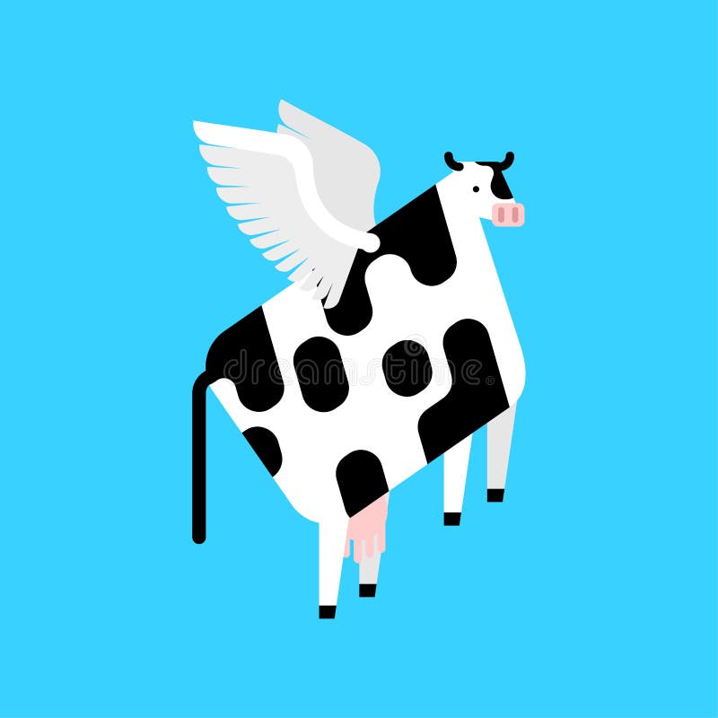 Flying cow stock vector. Illustration of horns, illustration - 17724211
