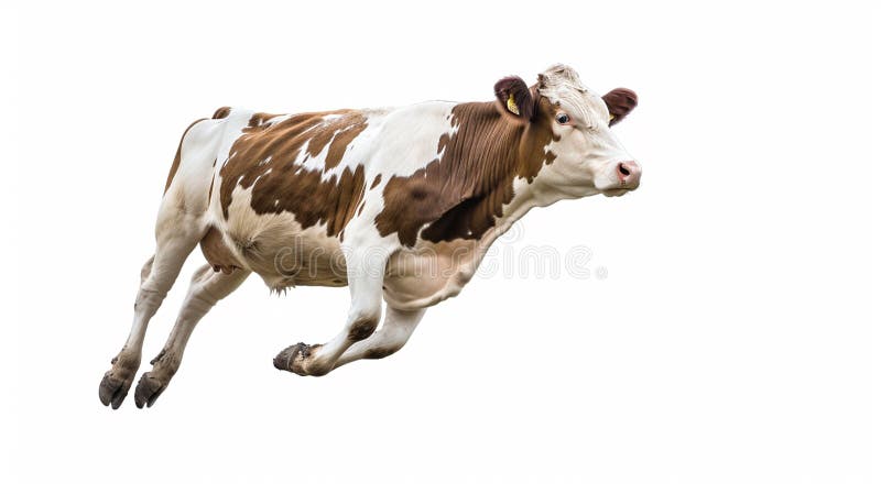 A Flying Cow Isolated on White. Generative Ai Stock Illustration ...