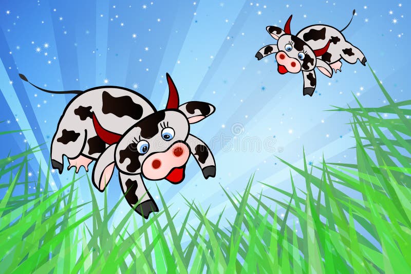 Flying Cows stock vector. Illustration of horn, hide - 53739686