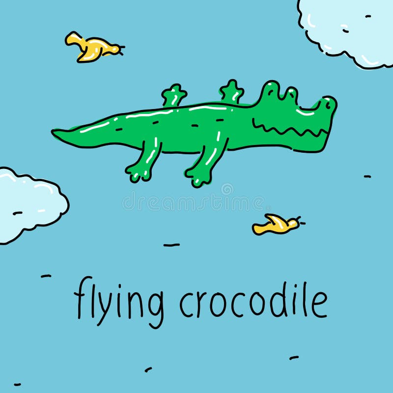 Flying Crocodile Stock Illustrations – 289 Flying Crocodile Stock ...