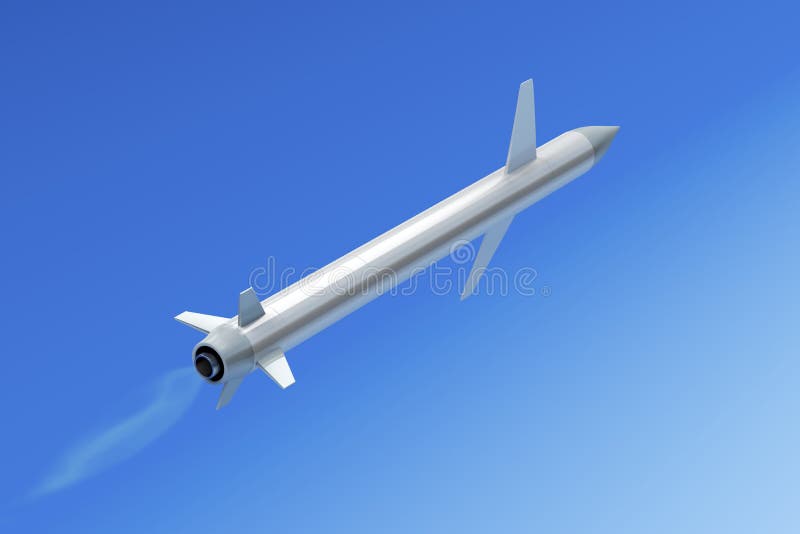 Flying Cruise Missile. Line Art Sketch Picture Stock Vector ...