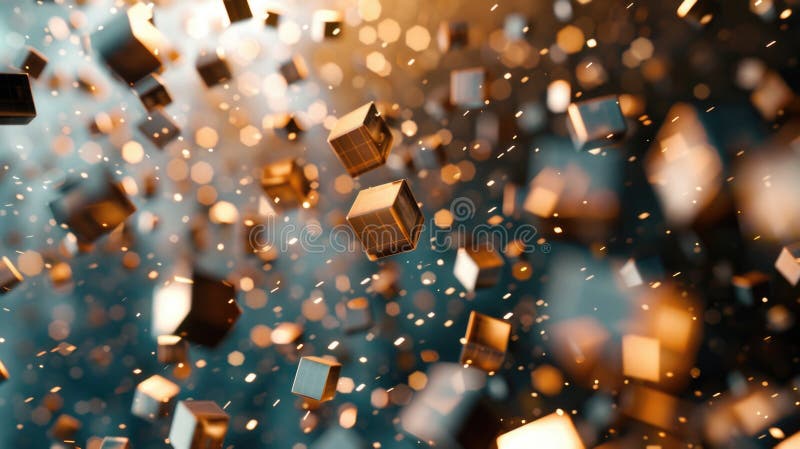 Flying Cubes stock illustration. Illustration of shapes - 377259243