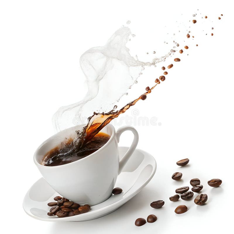 Flying Cup of Coffee stock illustration. Illustration of espresso ...