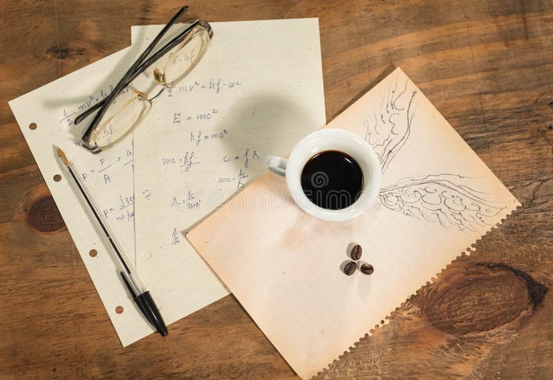 Flying with a Cup of Coffee. Stock Image - Image of feelings ...