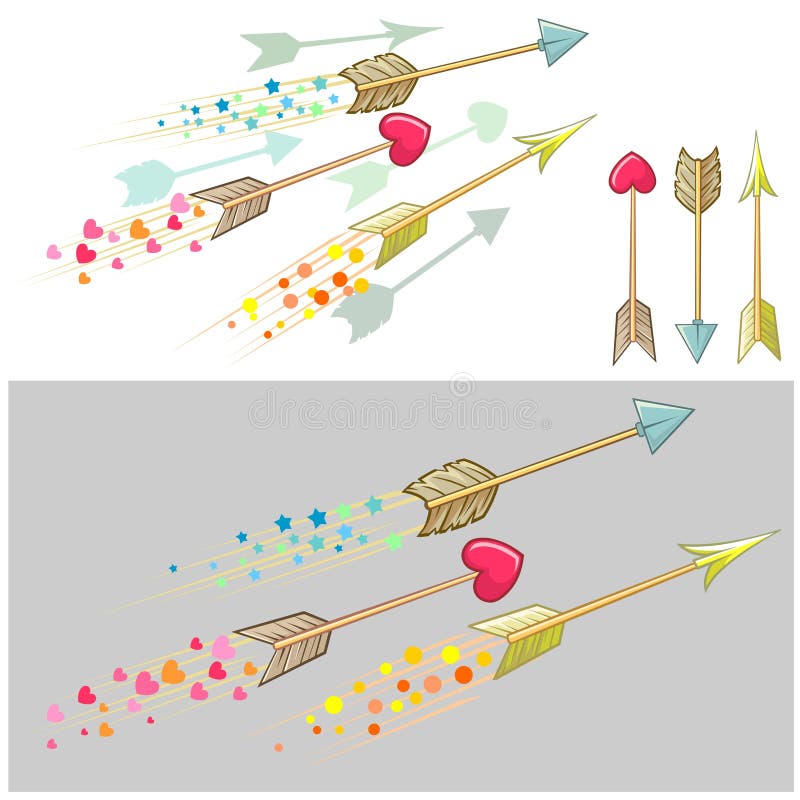 Flying Cupid arrows stock vector. Illustration of cute - 64989553