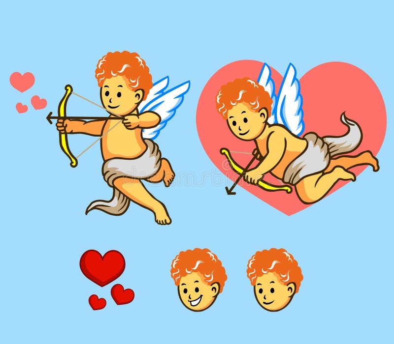 Flying Cupid Set stock vector. Illustration of cupid - 54610351