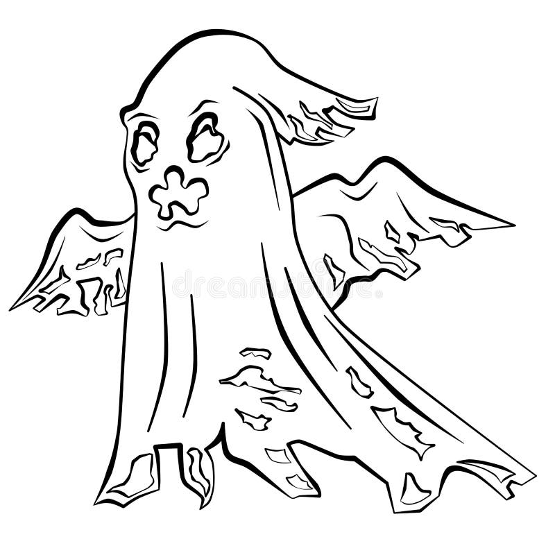 Flying Cute Ghost Halloween Stock Illustration - Illustration of event ...