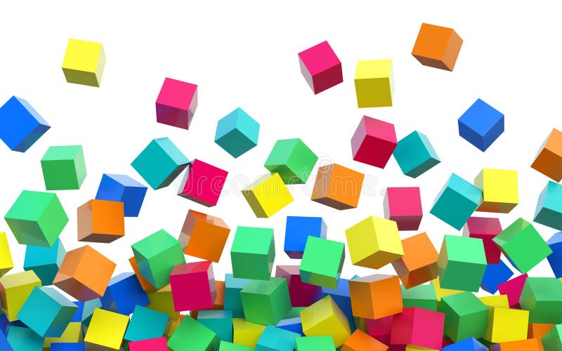 Colored cubes 3D stock vector. Illustration of guide - 27264944