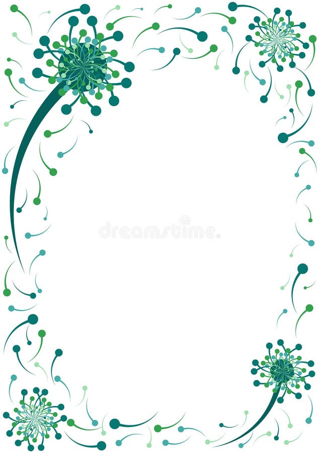 Retro Dandelion Green Border Stock Illustration - Illustration of ...