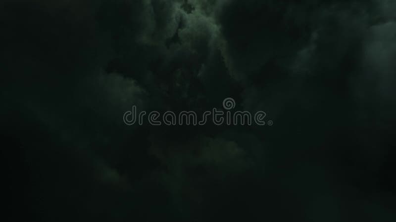 Fly in Dark Grey Clouds with Lightnings. Evil Background. Infinite Loop ...