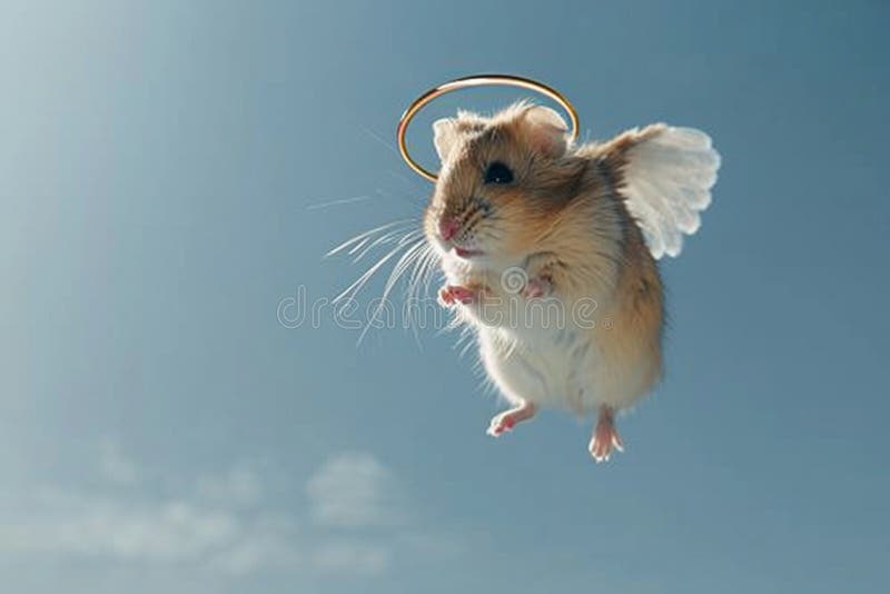 Flying Dead Hamster in the Sky Stock Illustration - Illustration of ...