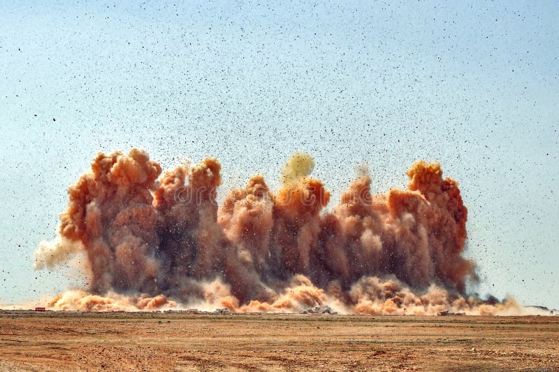 Explosion With Flying Debris Stock Image - Image of environment, heavy ...