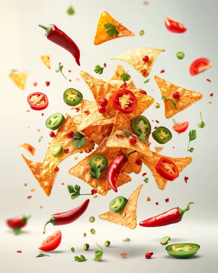 Flying delicious mexican stock illustration. Illustration of isolated ...