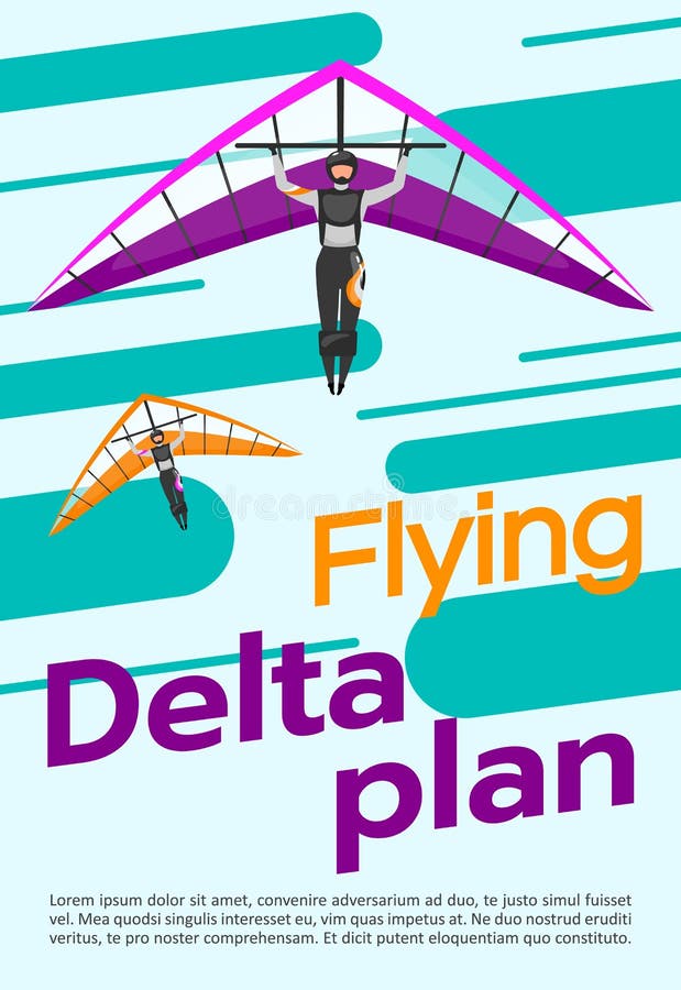 Flying Delta Plan Poster Vector Template Stock Vector - Illustration of ...