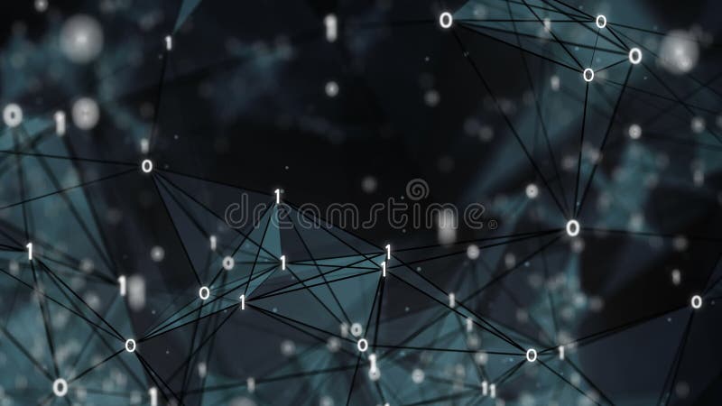 Flying through Digital Binary Polygon Plexus Data Networks Stock Video - Video of communications ...