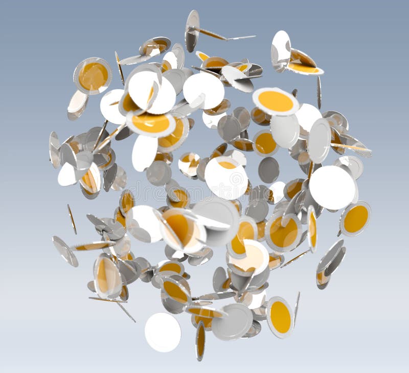 Flying Digital Currency Coins 3D Rendering Stock Illustration ...