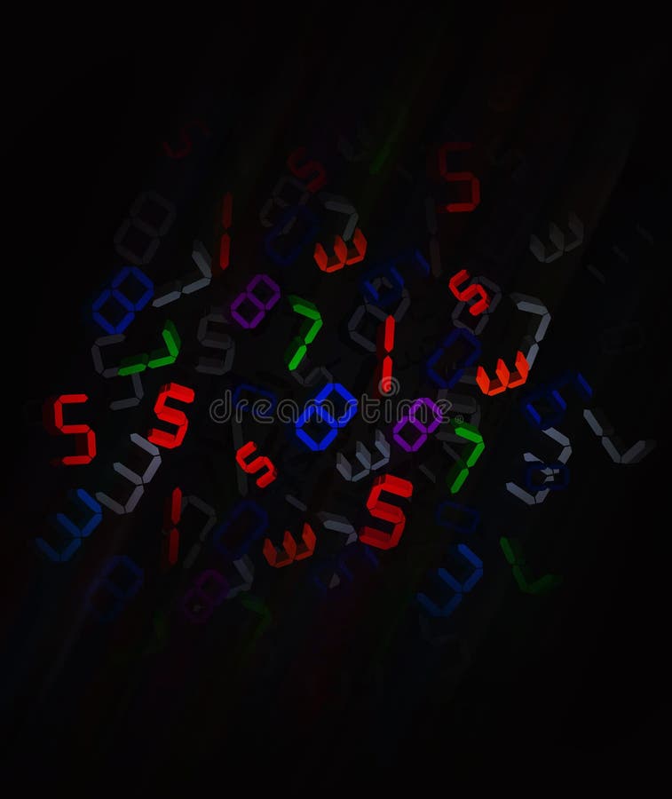 Flying Numbers 0 And 1, Computer Generated Abstract Digital Technology ...