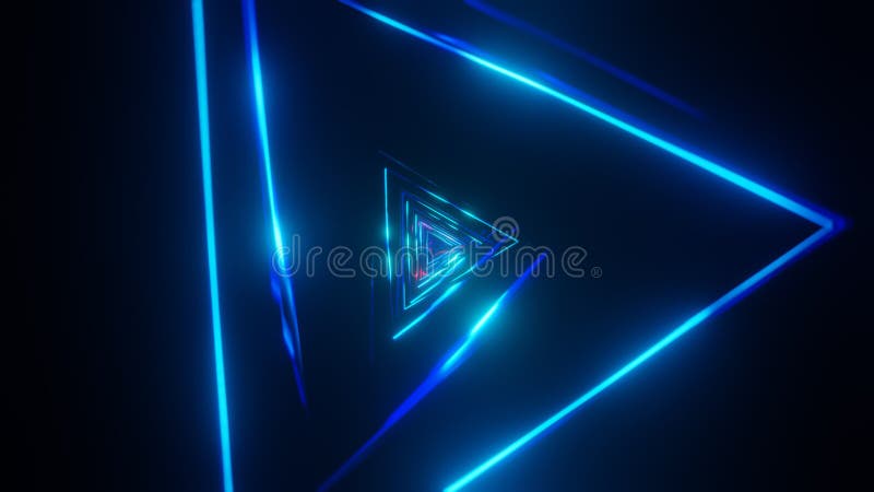 Flying into Digital Technologic Strobe Multicolor Tunnel. Futuristic ...