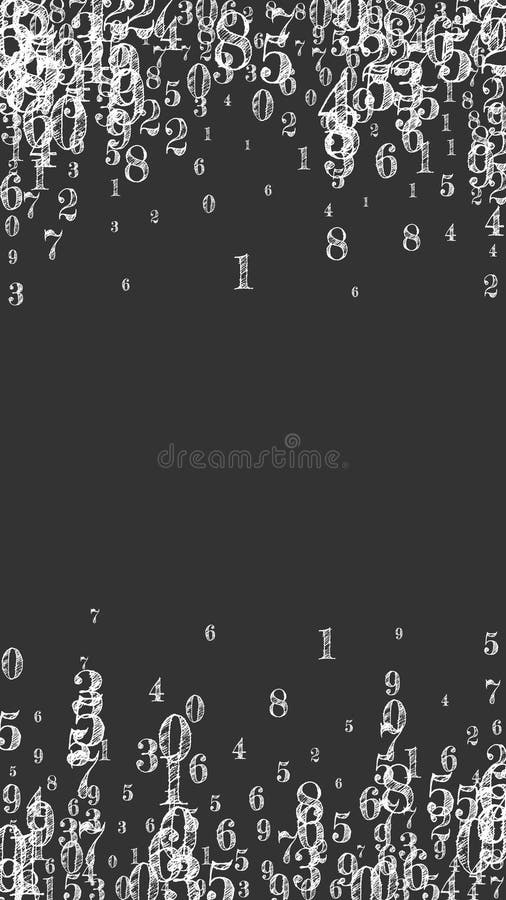 Flying Digits and Numbers. School Stock Illustration - Illustration of ...