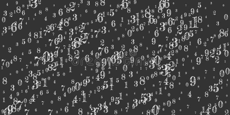 Flying Digits and Numbers. School Stock Illustration - Illustration of ...