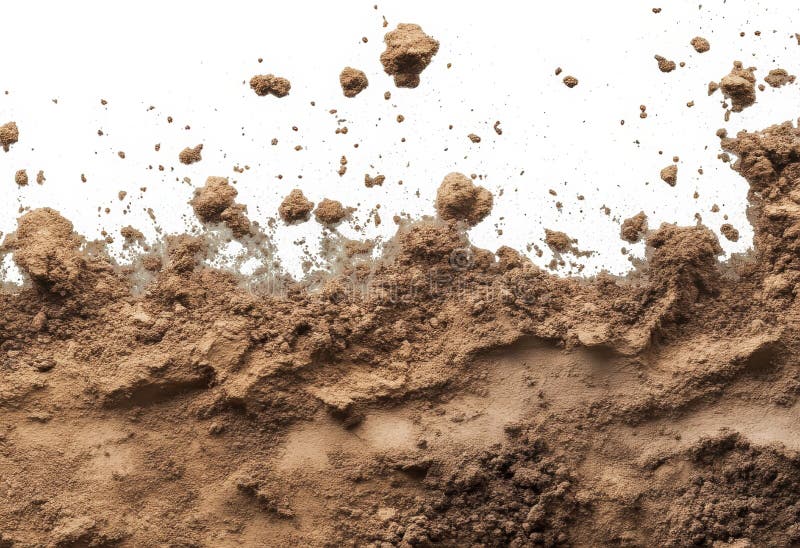 Flying Dirt Particles in Motion Against Transparent Background, Dynamic ...