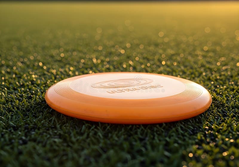 Flying Disc on Synthetic Turf at Golden Hour Stock Illustration ...