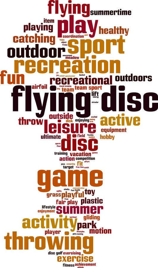Flying disc word cloud stock vector. Illustration of lift - 204084167