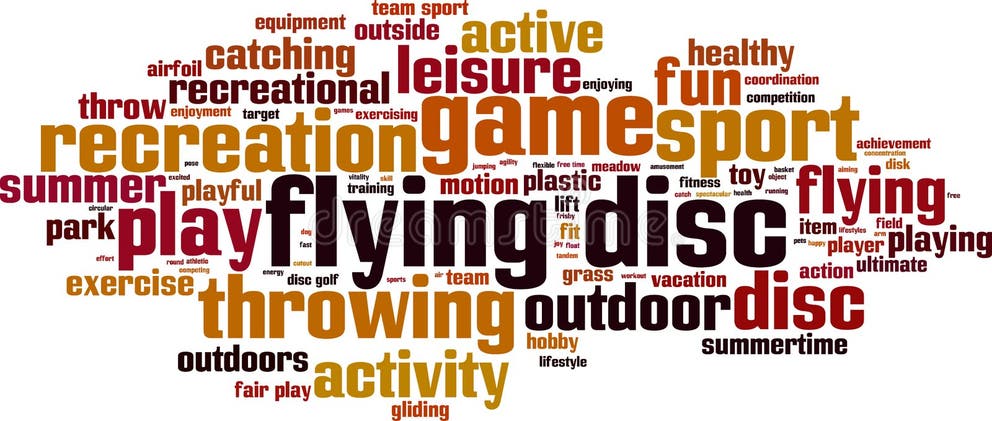 Flying disc word cloud stock vector. Illustration of summer - 161914109