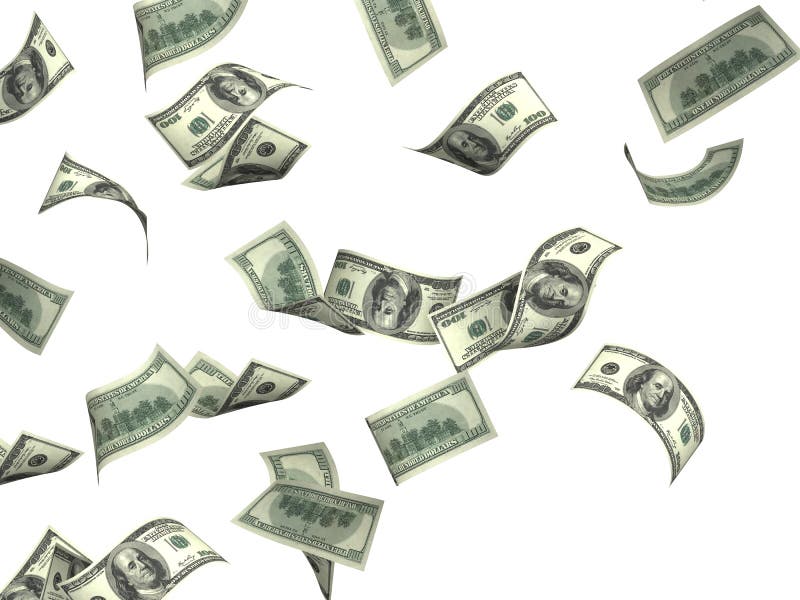 Flying dollar banknotes stock illustration. Illustration of bonus ...