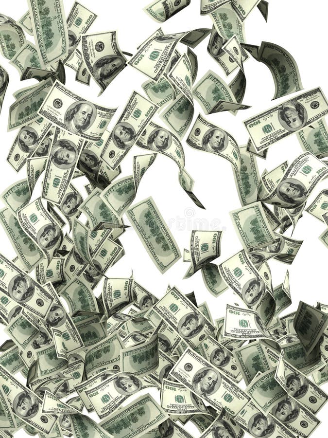 Flying dollar banknotes stock illustration. Illustration of business ...