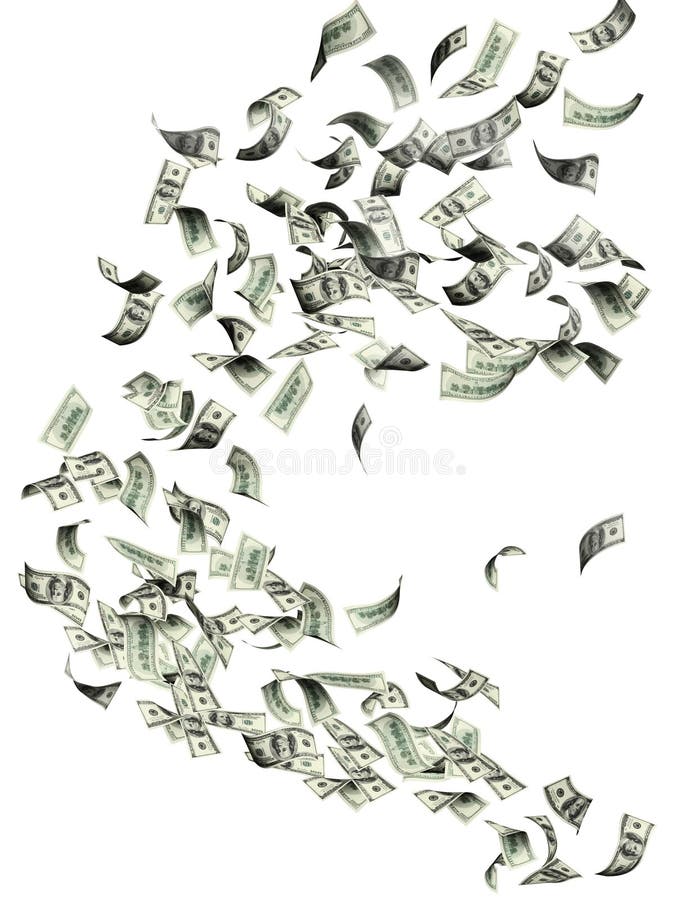 Flying dollar banknotes stock illustration. Illustration of investment ...