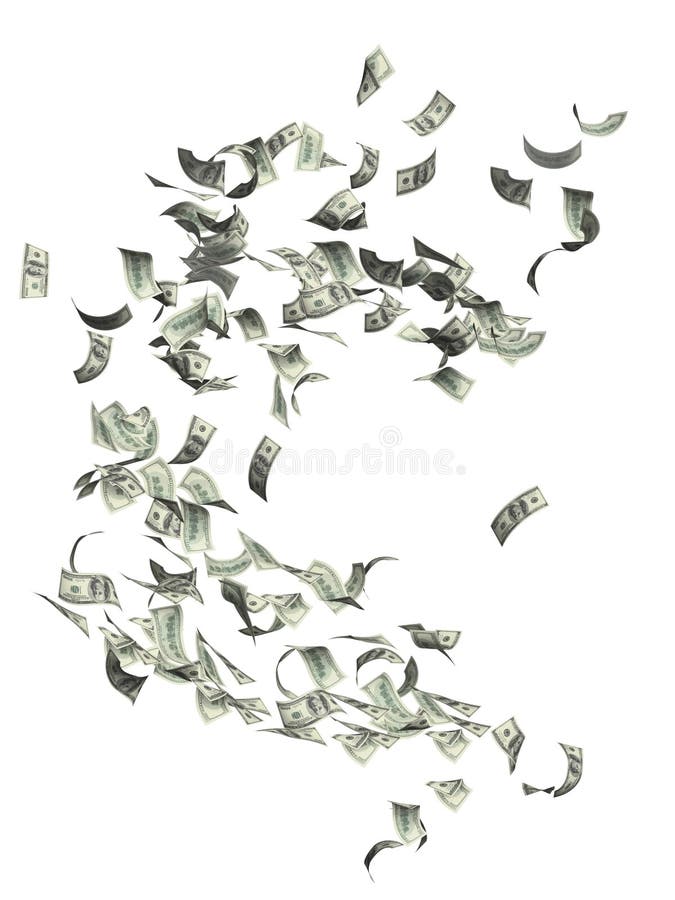 Flying dollar banknotes stock illustration. Illustration of investment ...