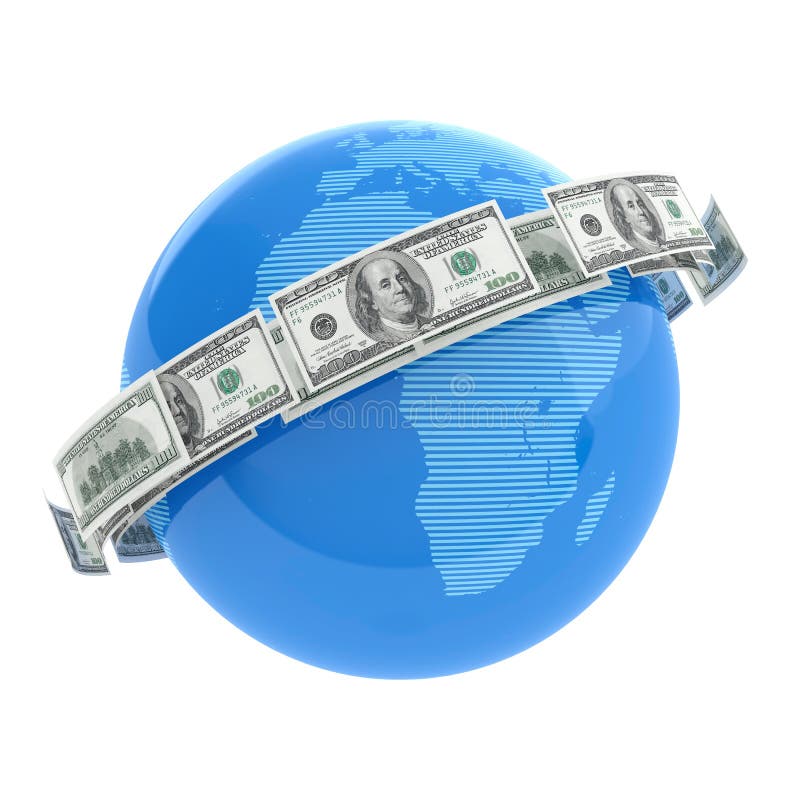 Dollar Bills Flying Globe Stock Illustrations – 8 Dollar Bills Flying ...