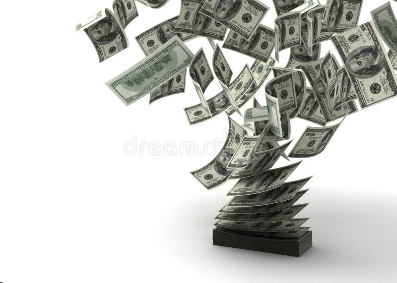 Flying Dollars stock illustration. Illustration of finance - 27343011