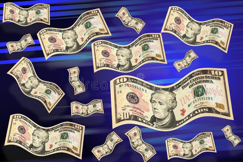 Flying Dollars. Money in the Air Stock Photo - Image of business ...