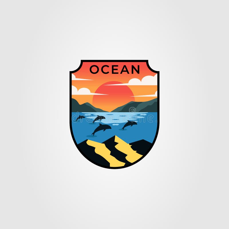 Flying Dolphin or Whale on Ocean Logo Vector Illustration Design Stock ...