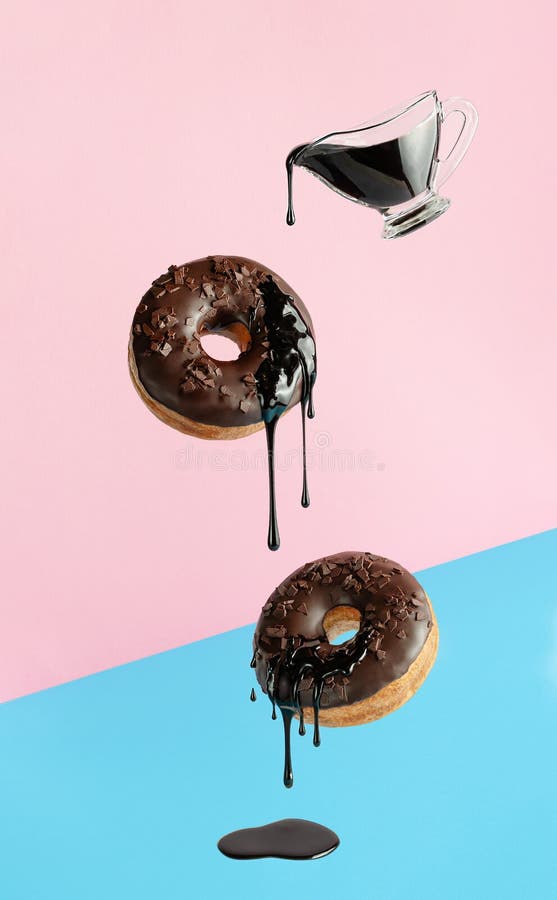 Donut Dripping Chocolate Topping Stock Photos - Free & Royalty-Free ...