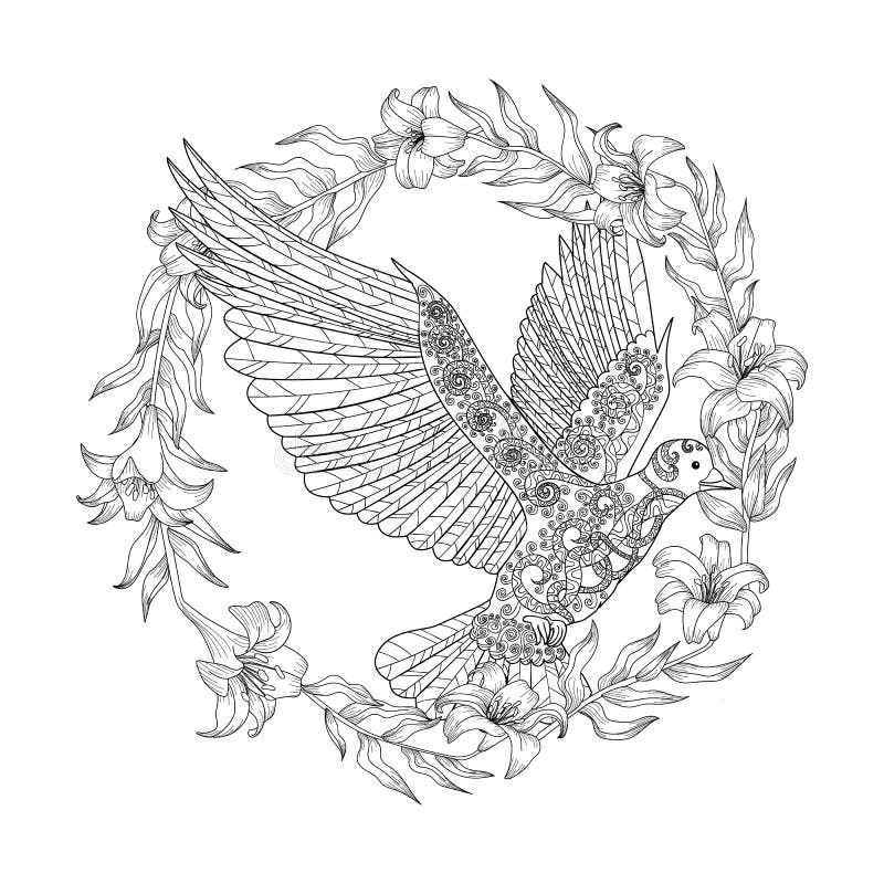 Zentangle Peace Dove Stock Illustrations – 81 Zentangle Peace Dove ...