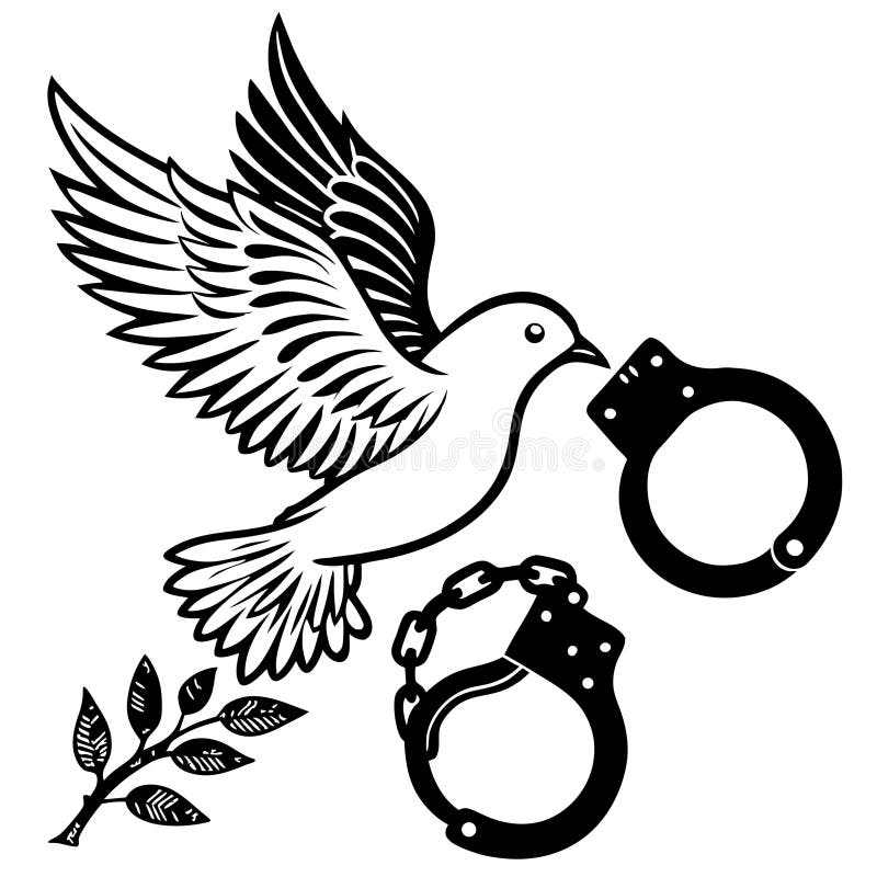 Flying Dove with Chains and Olive Branch Symbolizing Freedom and ...