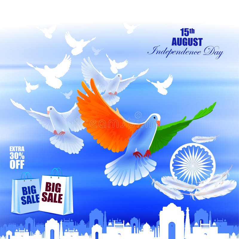 Flying Dove on Indian Independence Day Celebration Advertisement ...