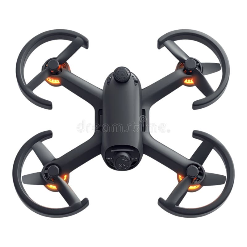 Flying Drone Against Transparent Background for Technology Visuals ...