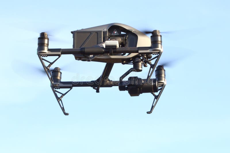 Flying Drone with a Camera and a 24 Mm Lens Stock Photo - Image of ...