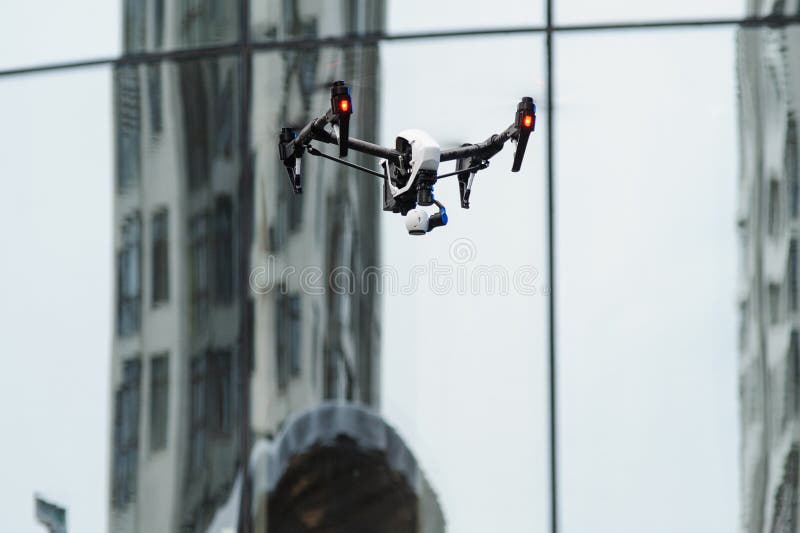 Flying drone with camera stock photo. Image of aviation - 71726810