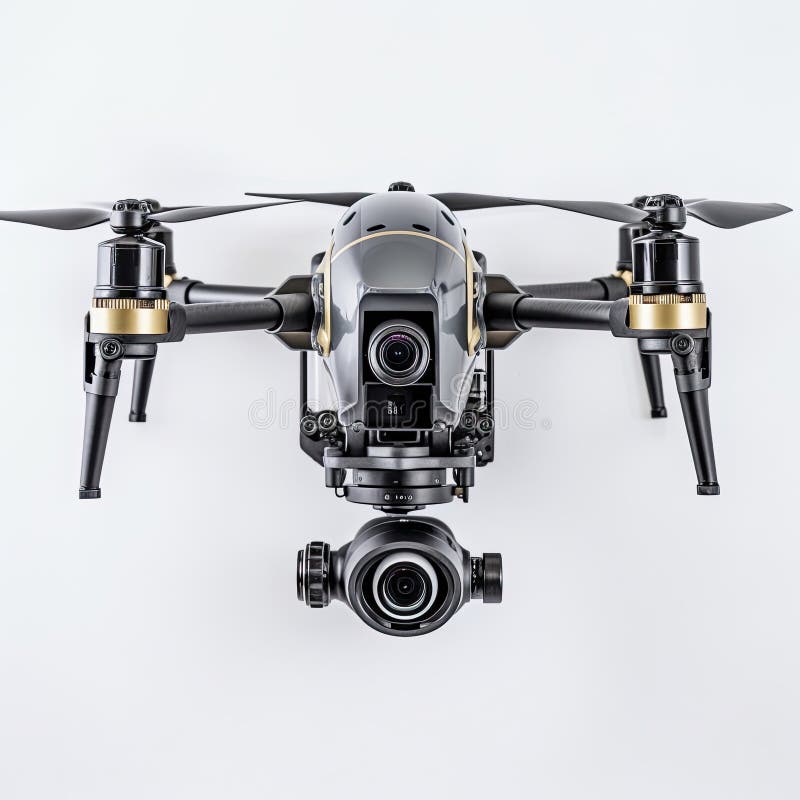 A Flying Drone with Cameras Stock Photo - Illustration of wireless ...