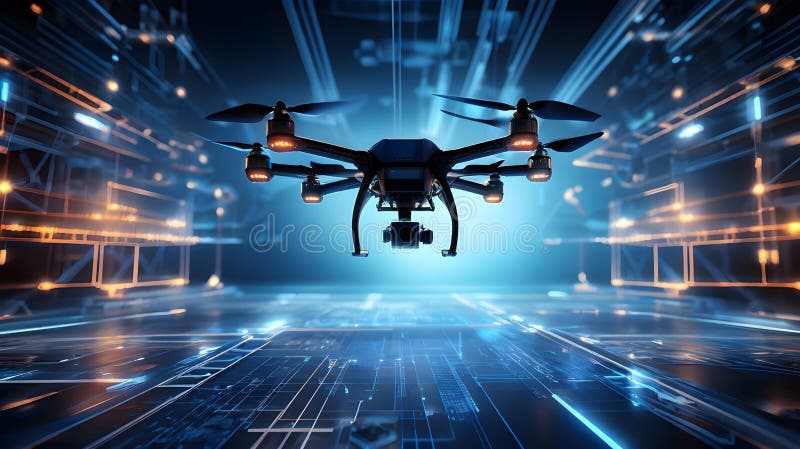 Flying Drone 3D Model Futuristic Robot Technology Machine Automation ...