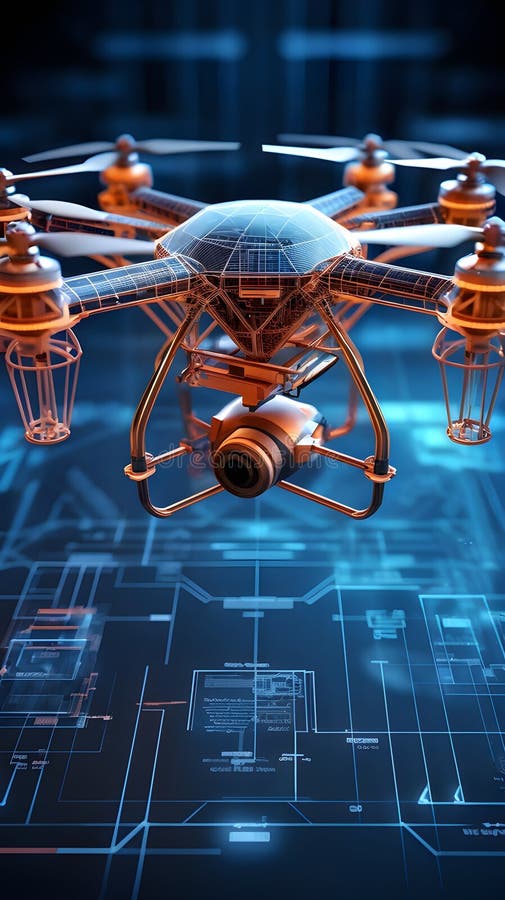 Flying Drone 3D Model Futuristic Robot Technology Survelliance ...