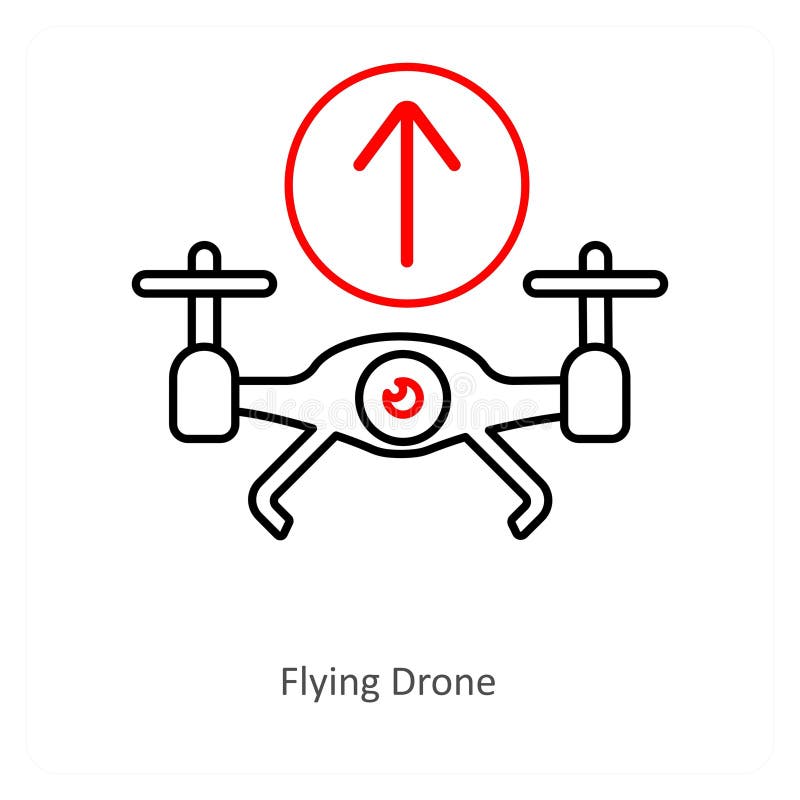 Flying drone stock vector. Illustration of quadcopter - 338623302