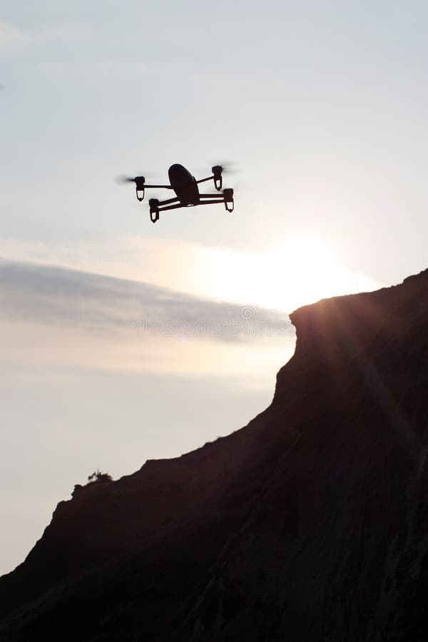 Flying drone stock photo. Image of control, helicopter - 76000820