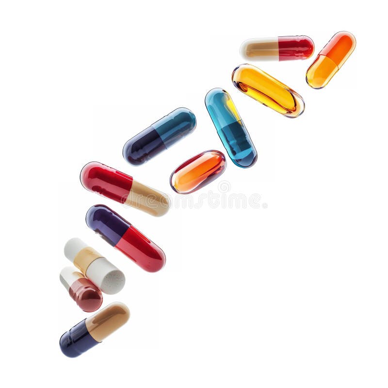 Flying Drug Tablets in Different Orientations Representing ...