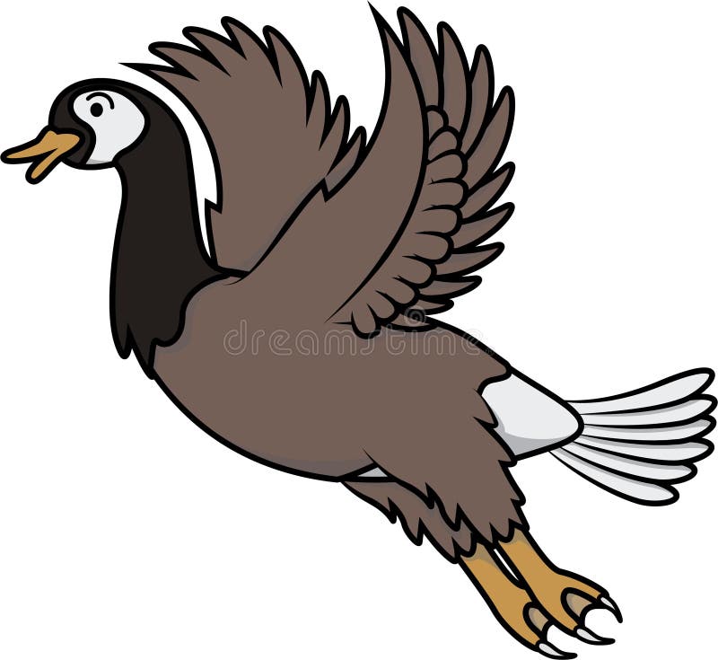 Flying Duck Cartoon Color Illustration Stock Vector - Illustration of ...